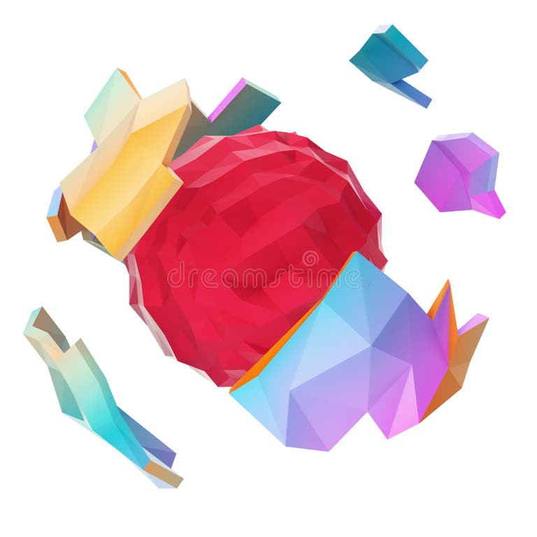 Abstract polygonal planet stock illustration. Illustration of digital ...