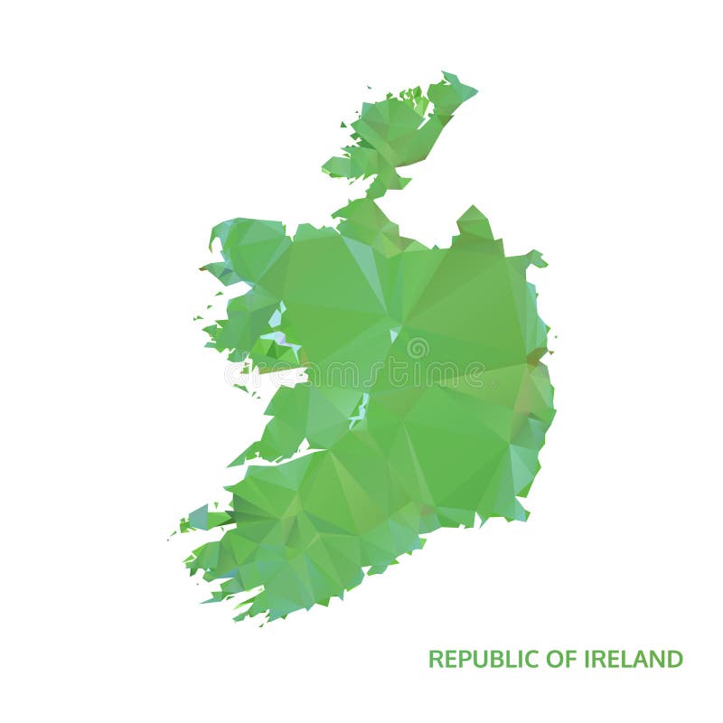 Abstract Polygonal Republic of Ireland Map. Poly Low Isolated Stock ...