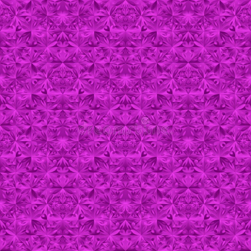 Abstract Polygonal Seamless Purple Floral Triangle Pattern Background ...