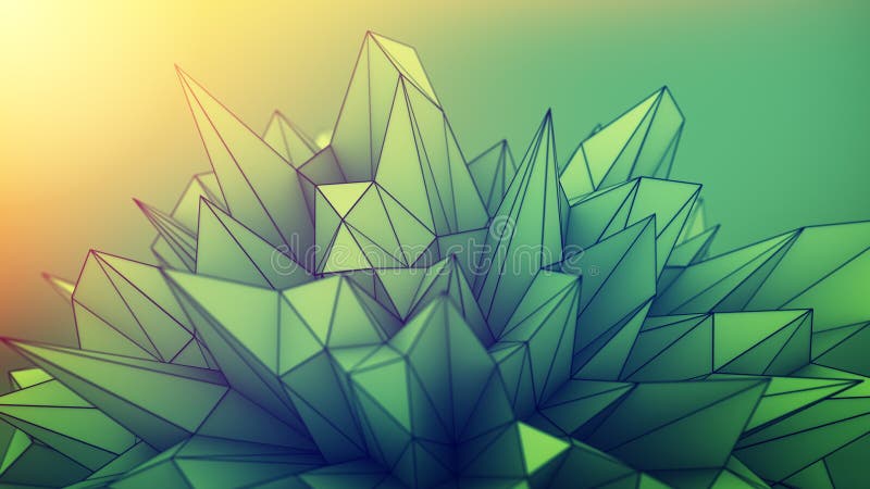 Abstract Polygonal Shape 3D Render Stock Illustration - Illustration of ...