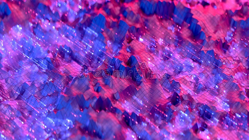 Abstract Polygonal Shape and Signals 3D Rendering Stock Illustration ...