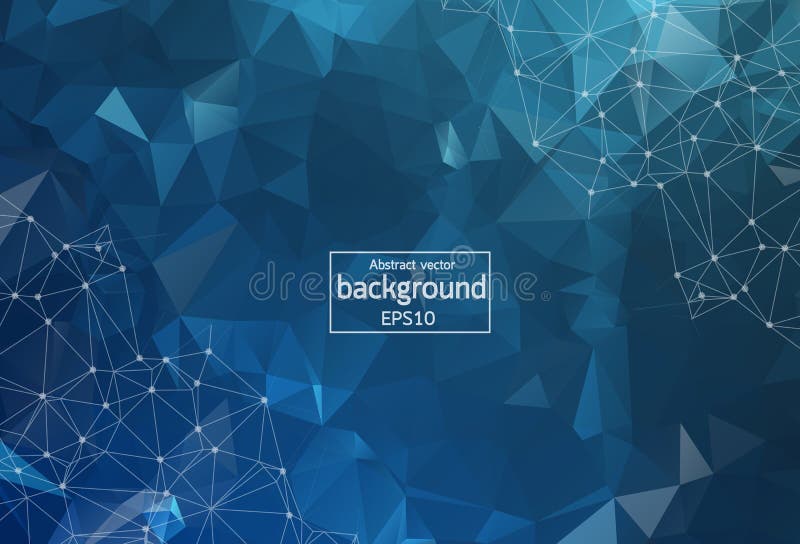 Abstract Polygonal Space Background with Connecting Dots and Lines. Low ...