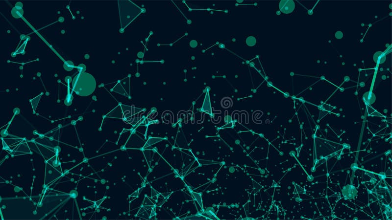 Abstract Polygonal Space Dark Background with Connecting Dots and Lines. 3d Rendering Stock ...