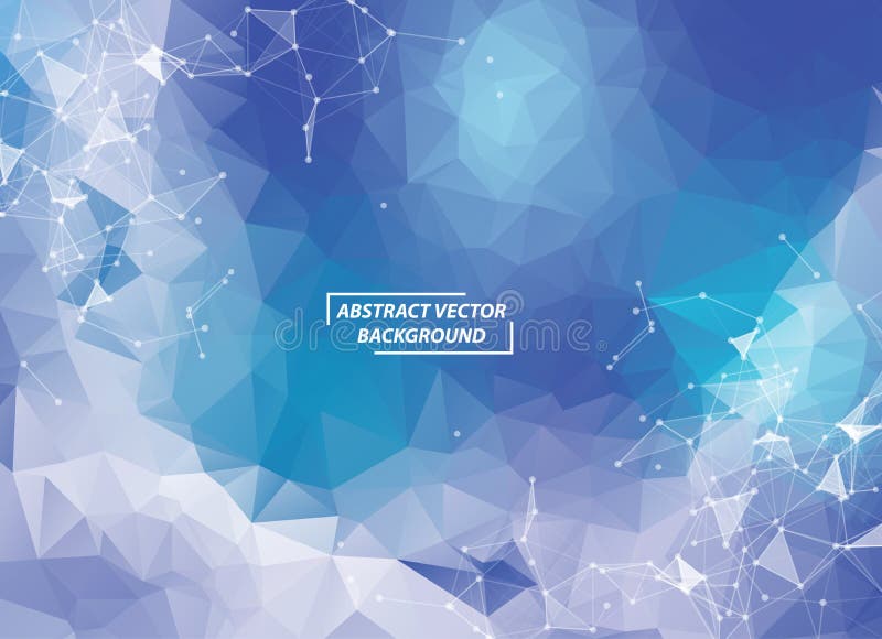 Abstract Polygonal Space Dark Background with Multi Blue Connecting ...