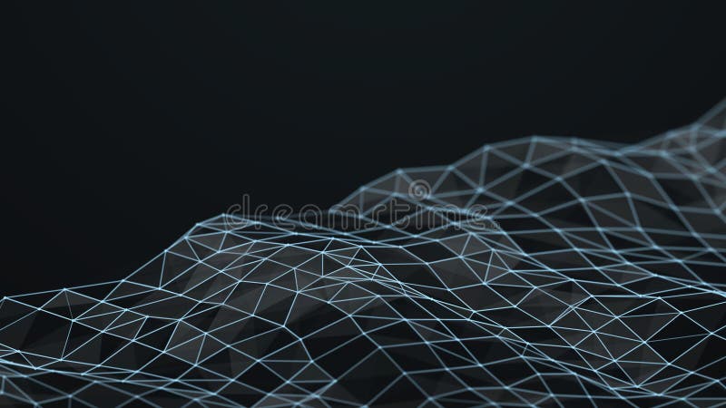 Abstract Polygonal Space with Dots and Lines. Triangular Structure. Background Concept for Your ...