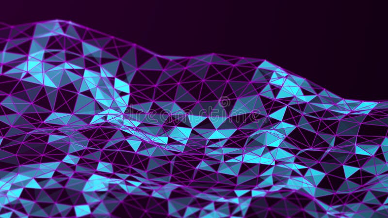 Abstract Polygonal Space with Dots and Lines. Triangular Structure. Background Concept for Your ...