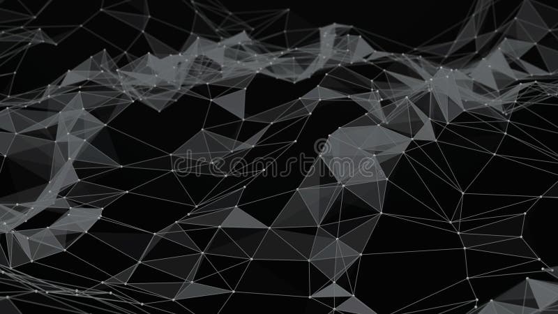 Abstract Polygonal Space with Dots and Lines. Triangular Structure. Background Concept for Your ...