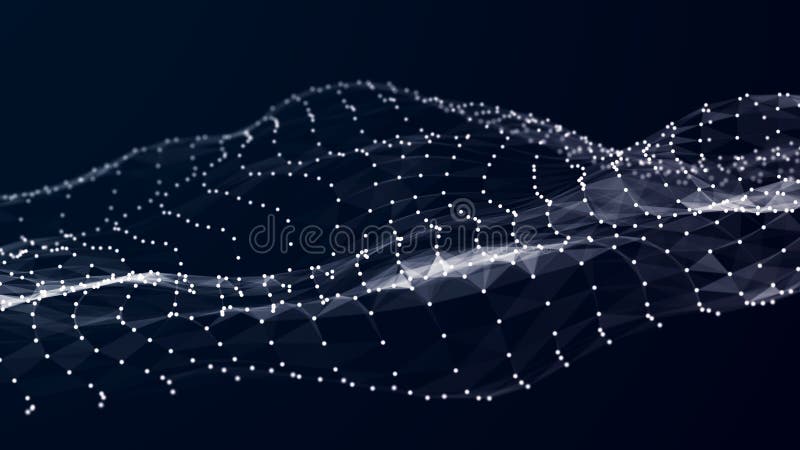 Abstract Polygonal Space with Dots and Lines. Triangular Structure. Background Concept for Your ...