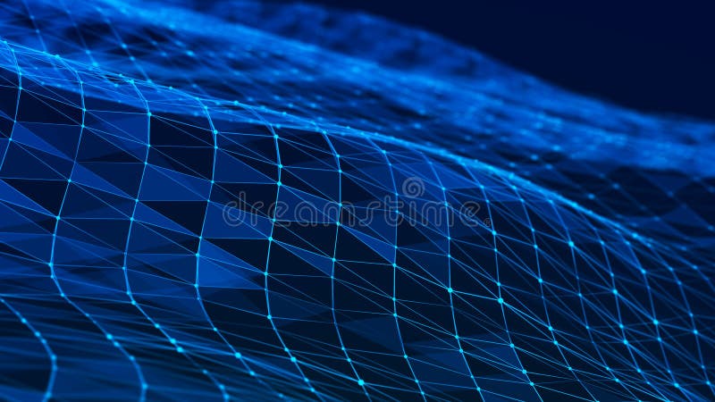 Abstract Polygonal Space with Dots and Lines. Triangular Structure. Background Concept for Your ...