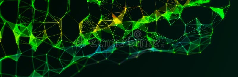 Abstract Polygonal Space with Dots and Lines. Triangular Structure. Background Concept for Your ...