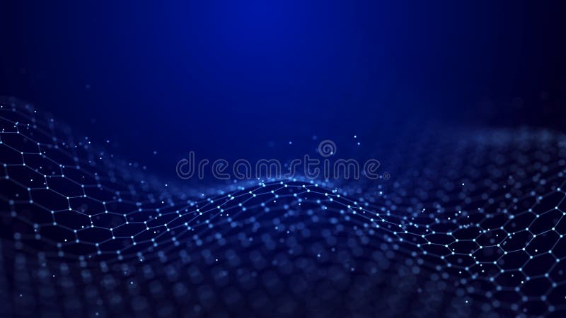 Abstract Polygonal Space. Low Poly 3d Wire. Artificial Intelligence. 3D ...