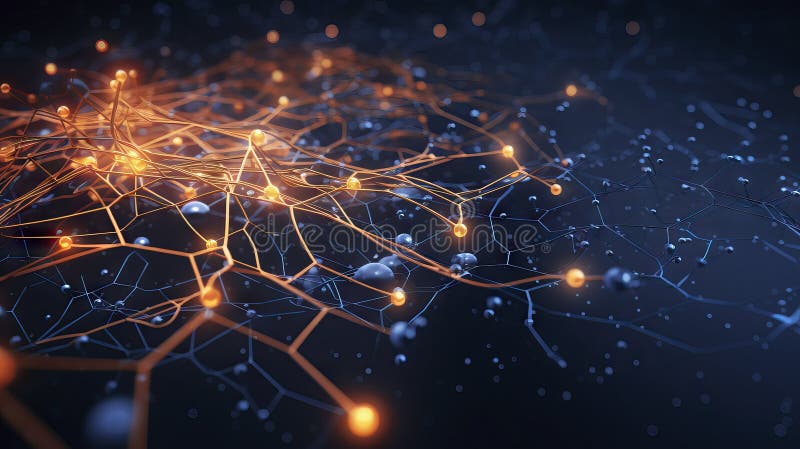 Abstract Polygonal Space Low Poly Dark Background With Connecting Dots And Lines Connection