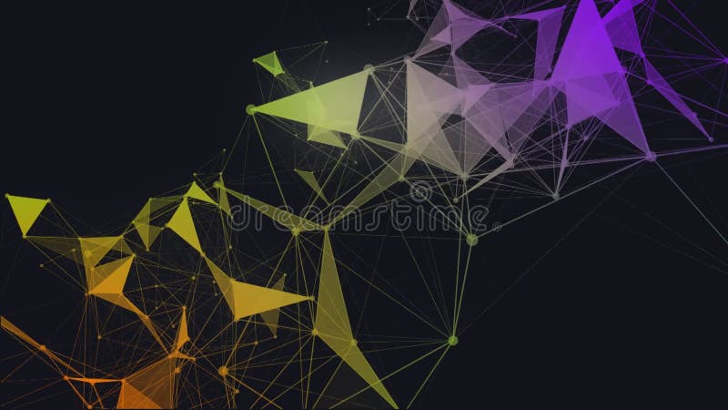 Abstract Digital Connection Moving Dots and Lines. Technology ...