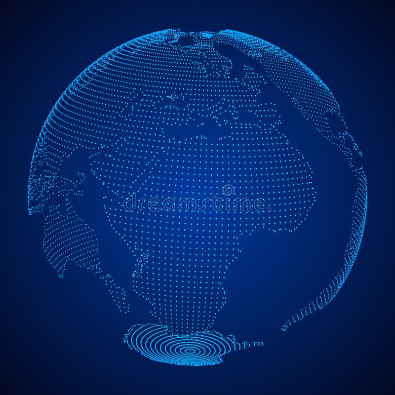 Earth with dots stock vector. Illustration of globe - 100425726
