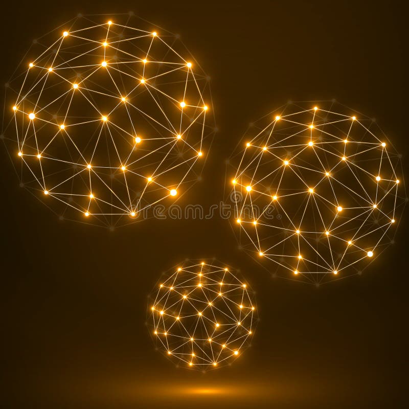 Abstract Polygonal Sphere, Network Connections Stock Vector ...