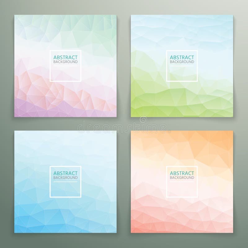 Pastel Modern Background Set with Square Text Stock Vector ...