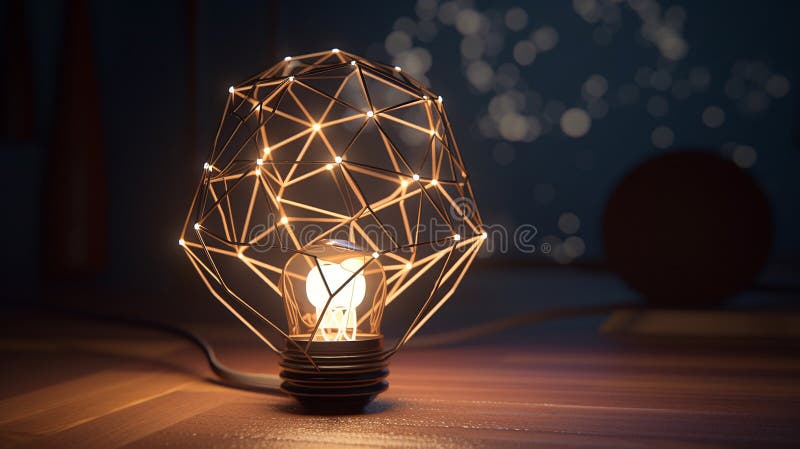 Abstract Polygonal Table Lamp. Technology and Innovation Concept Stock ...