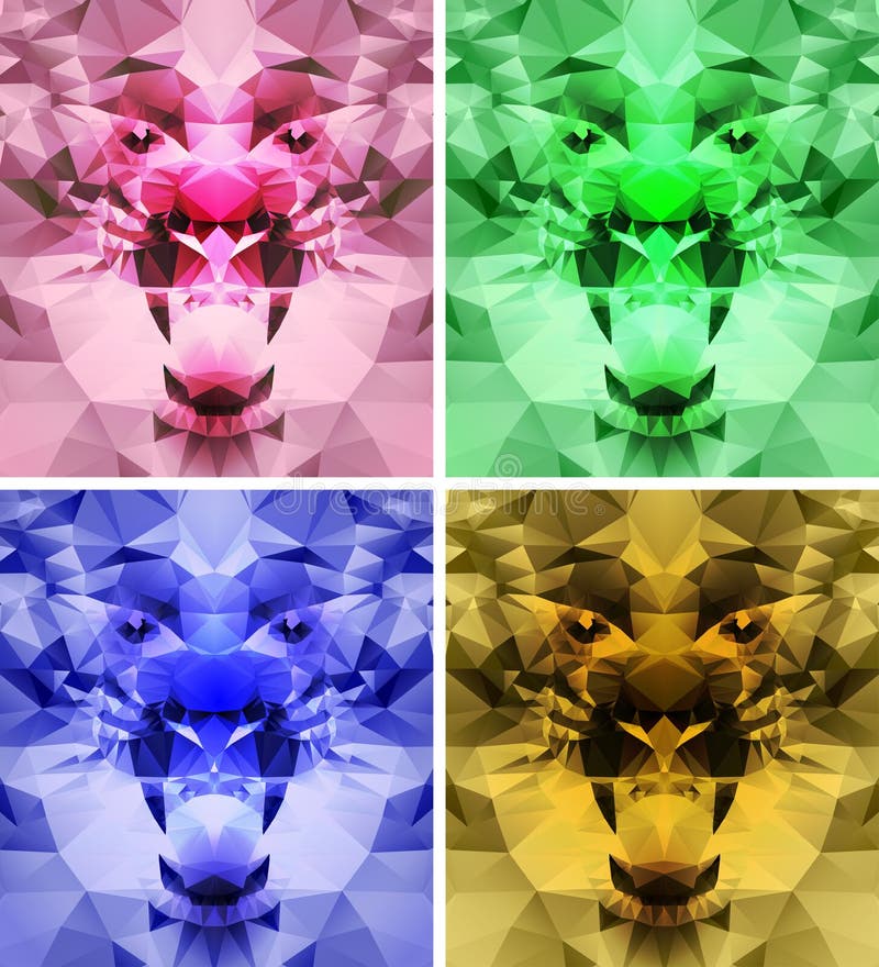 Abstract polygonal tiger stock vector. Illustration of design - 57182174
