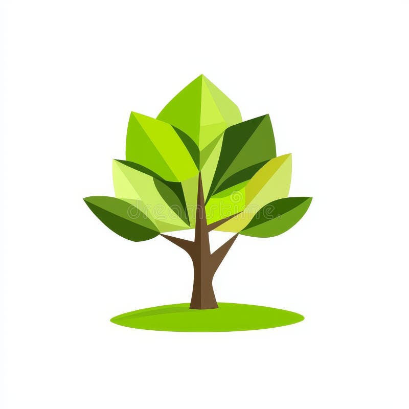 An Abstract Polygonal Tree. a Modern Illustration with Low Contrast ...