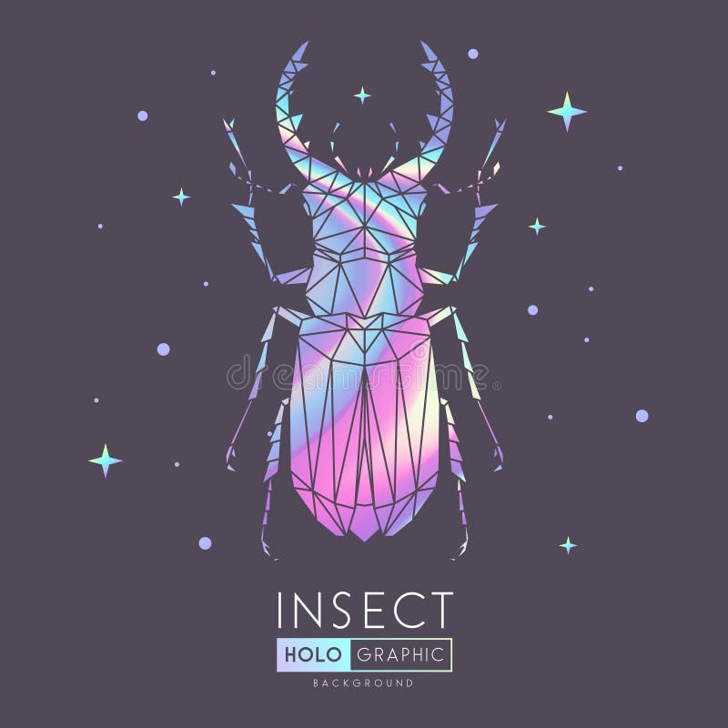 Stag Beetle Silhouette with Gears on Old Paper Texture Background. Punk ...