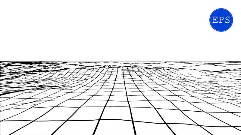 Abstract Polygonal Wave Wireframe Background. Vector Illustration ...