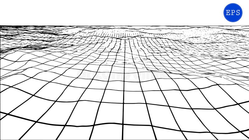 Abstract Polygonal Wave Wireframe Background. Vector Illustration ...