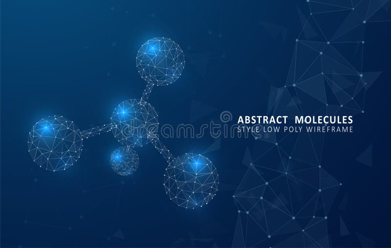 Abstract Polygonal Wireframe Molecules Stock Vector - Illustration of ...
