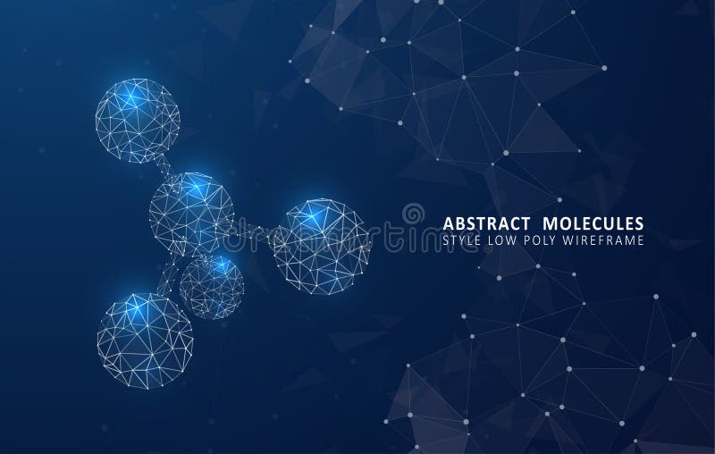 Abstract Polygonal Wireframe Molecules Stock Vector - Illustration of ...