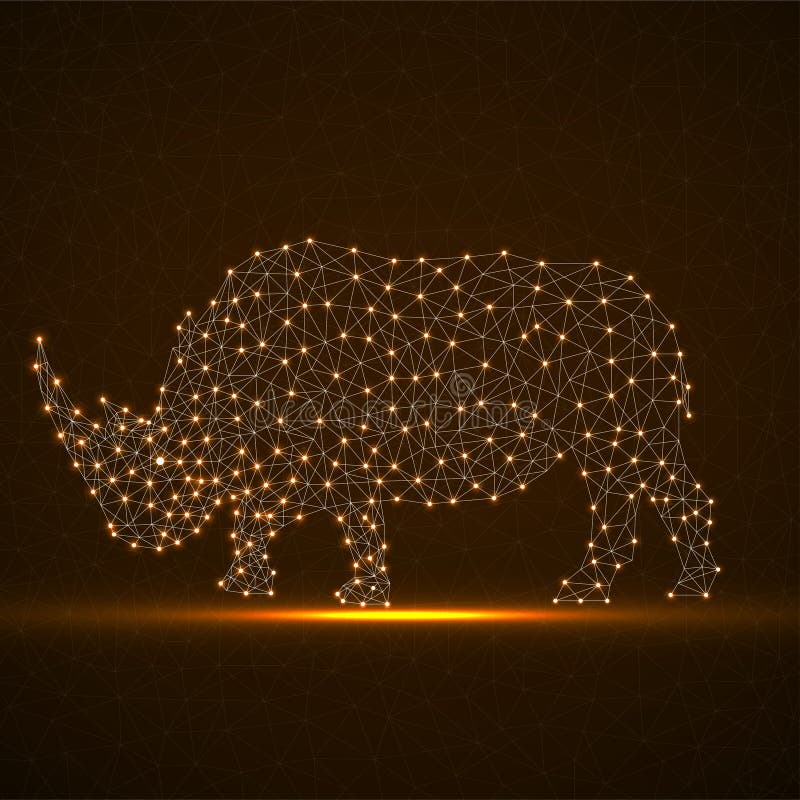 Abstract Polygonal Wireframe Rhinoceros Stock Illustration ...