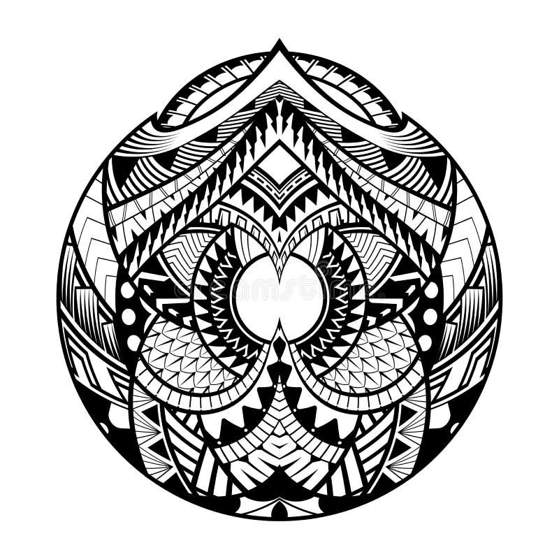 Abstract Polynesian Ethnic Circle Tattoo Stock Vector - Illustration of ...