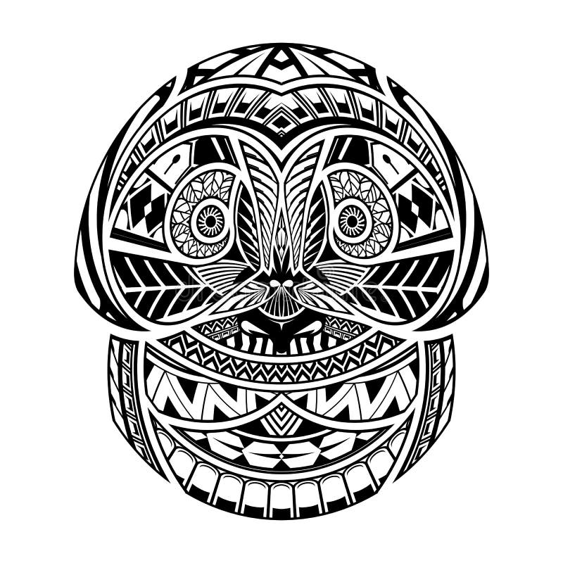 Abstract Polynesian Tattoo Skulls Design Stock Vector - Illustration of ...