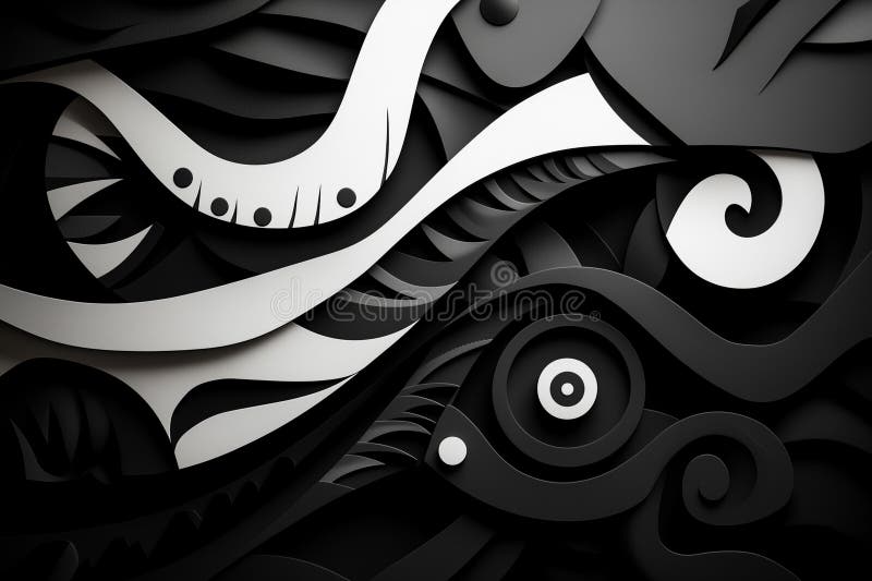 Abstract Polynesian Tribal Design Stock Photo - Image of mystical ...