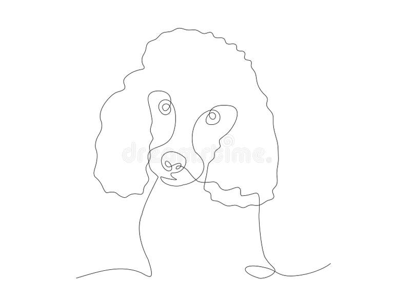 Abstract Poodle Continuous One Line Art Drawing Stock Vector ...