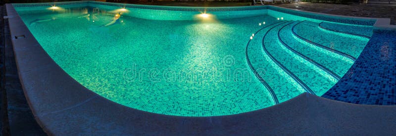 Abstract Pool with Blue Water Background. Top View of Swimming Pool and ...