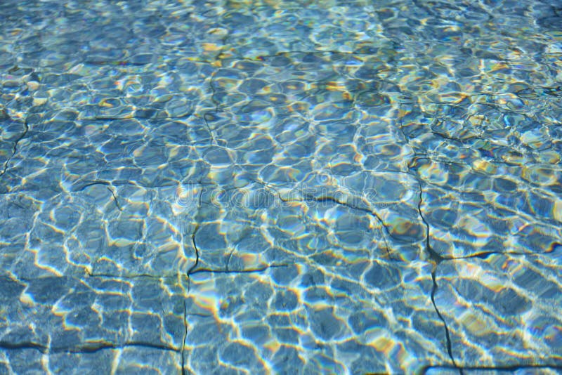 Pool Transparent Water with Sun Reflections Stock Image - Image of ...
