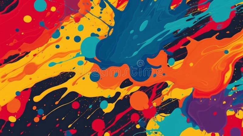 Abstract Pop Art Color Paint Splash Pattern Background. Generative AI ...