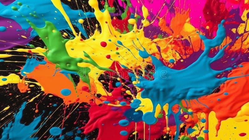 Abstract Pop Art Color Paint Splash Pattern Background. Generative AI ...