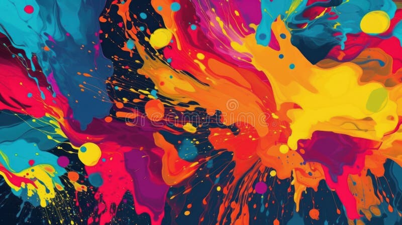 Abstract Pop Art Color Paint Splash Pattern Background. Generative AI ...