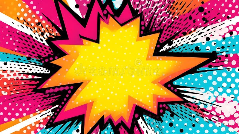 Abstract Pop Art Comic Book Style Explosion Design Stock Illustration ...