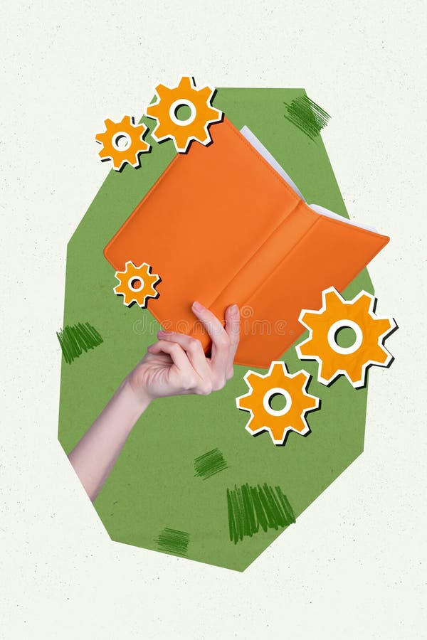 Abstract Pop Collage of Hand Holding Object on Green Background with ...