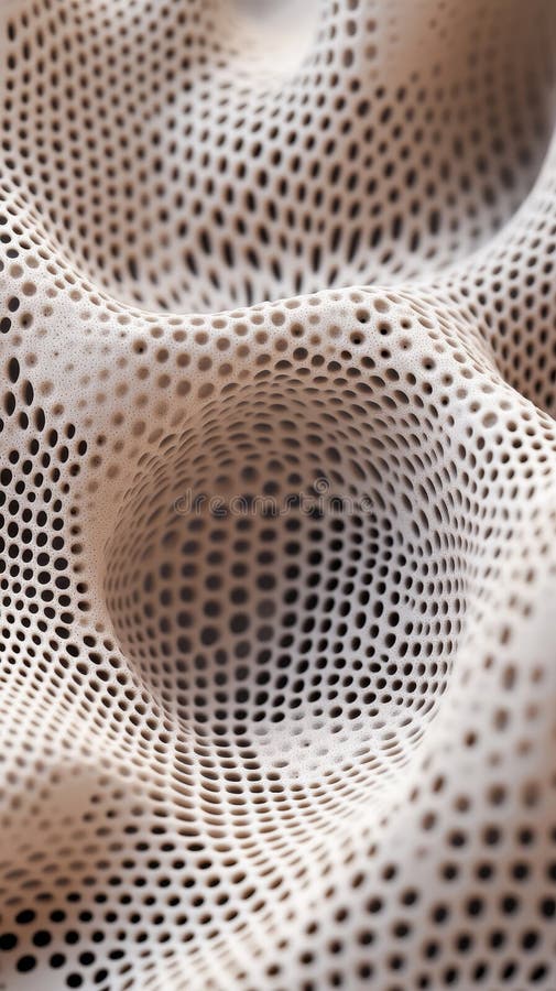 Abstract Porous Material Surface with Gentle Curves, Showcasing a Honeycomb Pattern, Suggesting ...