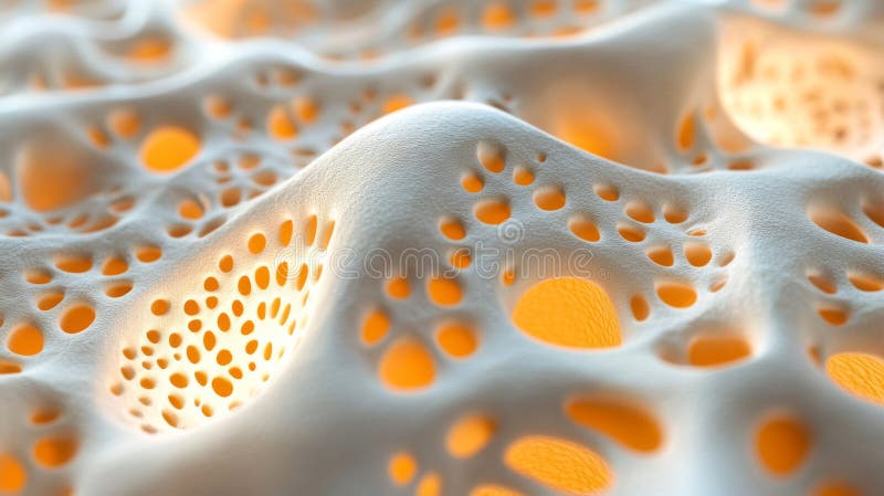 Abstract Porous Surface Texture with White and Orange Hues Stock ...