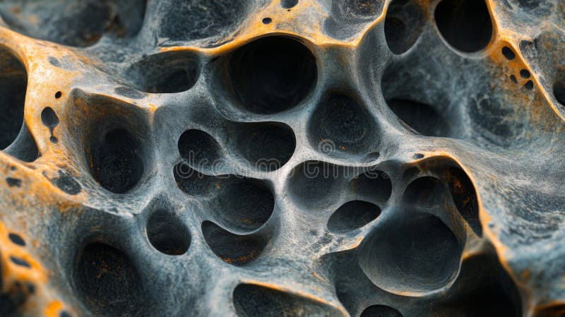 Abstract Porous Texture with Grey, Black, and Gold Hues Stock ...