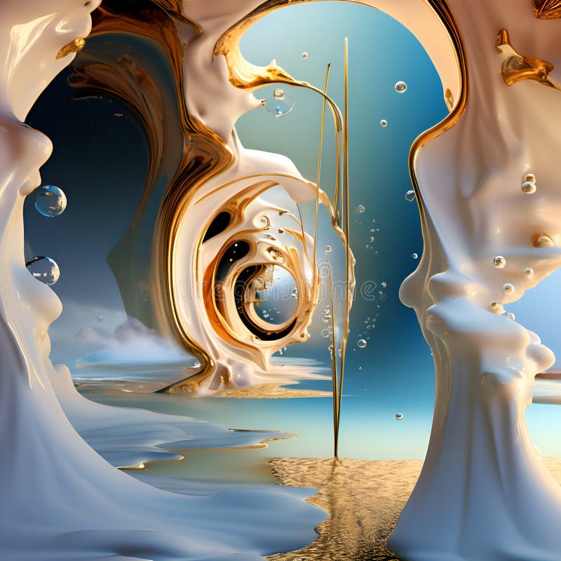 Abstract Portal of Time and Four Dimension Concept. Pastel Colors ...