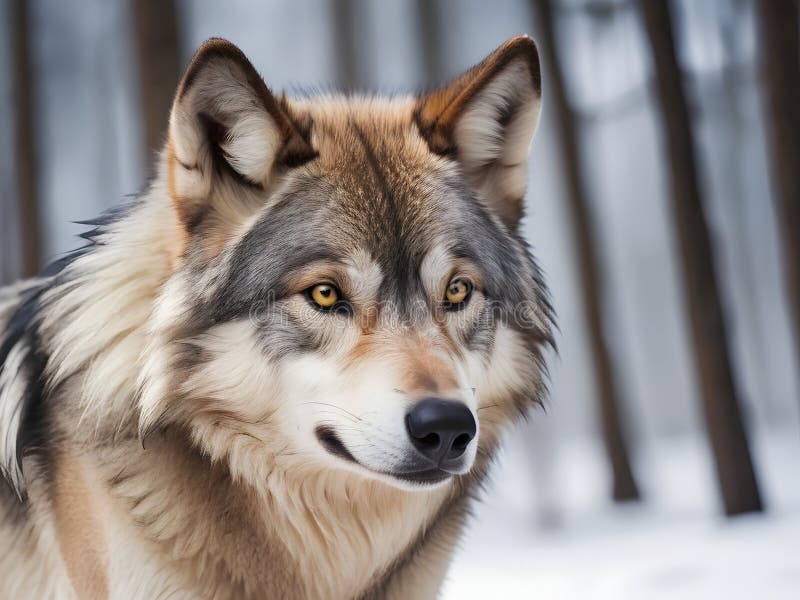 Abstract Portrait of Beautiful Wolf Stock Illustration - Illustration ...