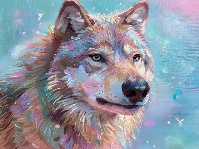 Abstract Portrait of Beautiful Wolf Stock Illustration - Illustration ...