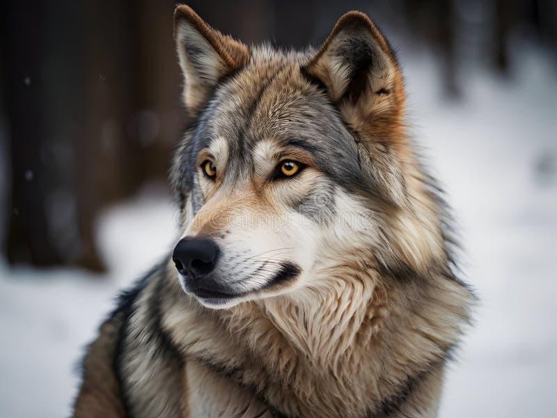 Abstract Portrait of Beautiful Wolf Stock Illustration - Illustration ...