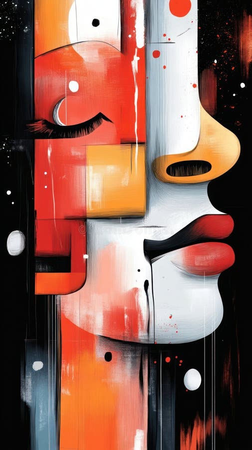 Abstract Portrait Blending Colors and Shapes To Create a Stylized Human ...