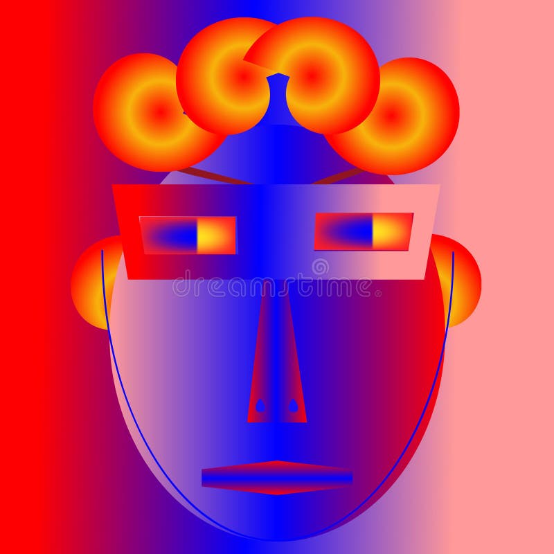 Abstract portrait #40 stock illustration. Illustration of card - 41358089