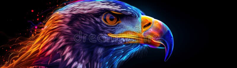 Abstract Portrait of an Eagle with Vibrant Colors Stock Illustration ...